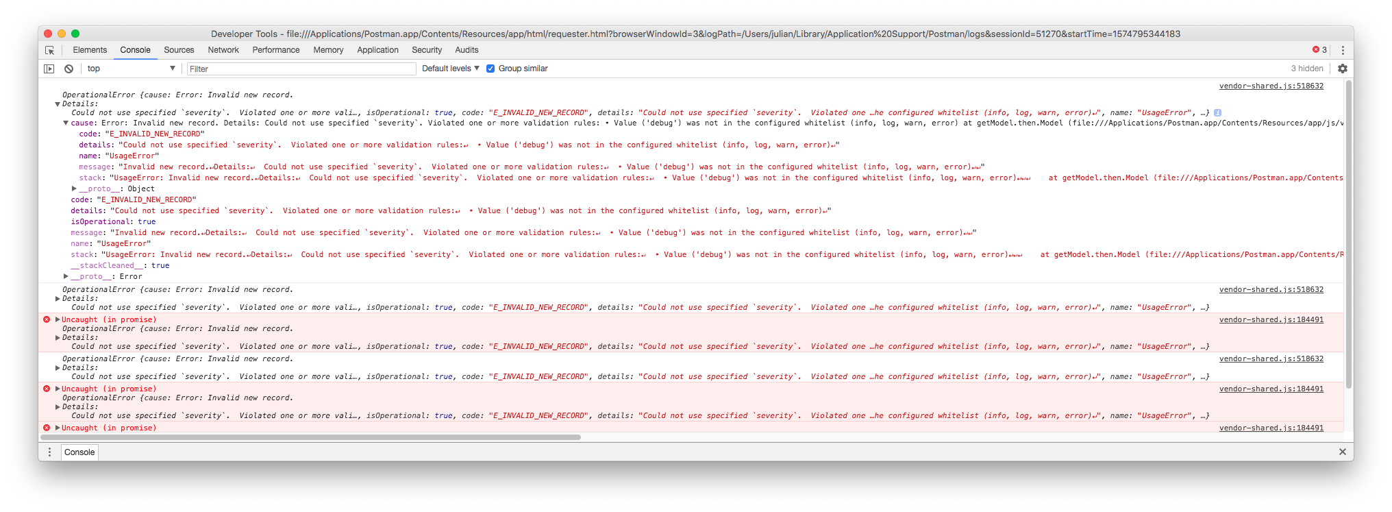 Console only shows OperationalError logs · Issue #7707 · postmanlabs ...