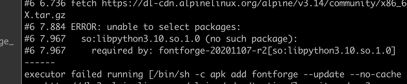required by: fontforge-20201107-r2[so:libpython3.10.so.1.0] · Issue #4901 · fontforge/fontforge ...