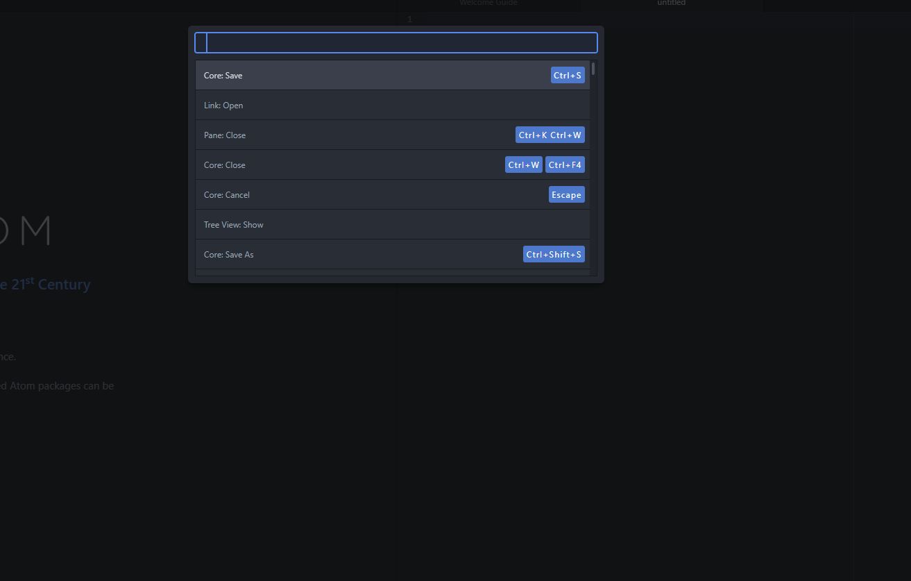 Ctrl + Shift+ P for command palette doesn't work on windows 10 64 bits ...