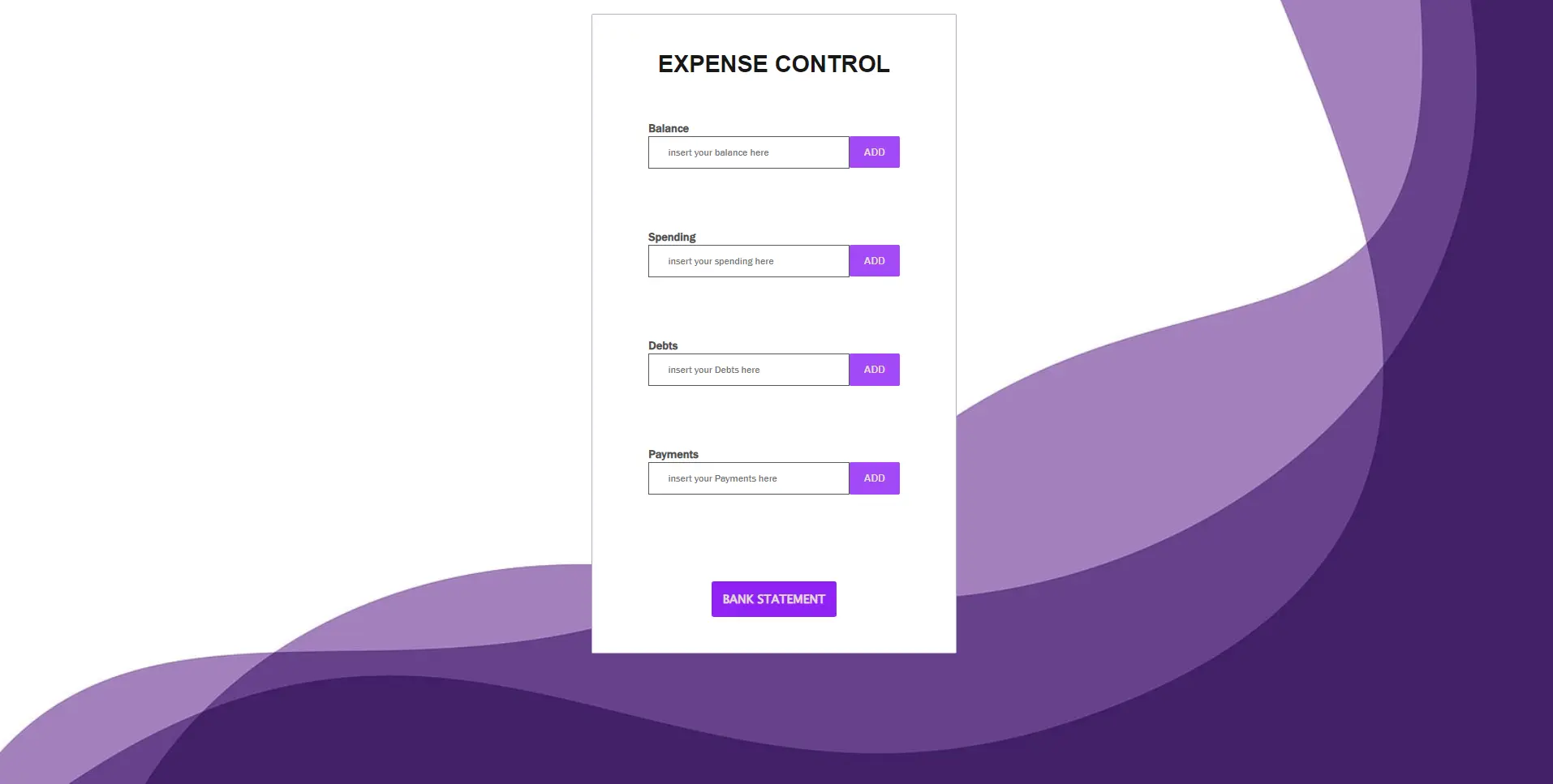 GitHub - willcordeiro/ExpenseControlReact: expense control with react
