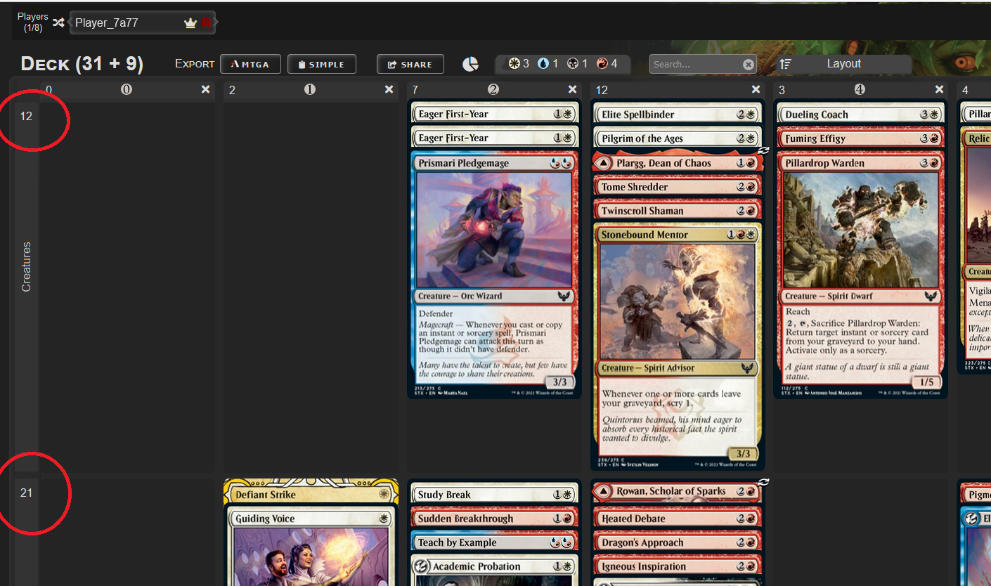 Add label and count to rows · Issue #264 · Senryoku/Draftmancer · GitHub