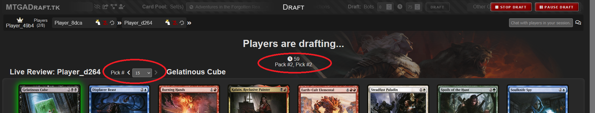 Easier navigation in Draft logs · Issue #174 · Senryoku/Draftmancer · GitHub