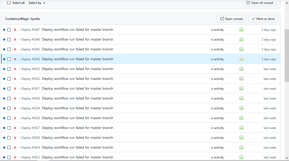 CI: Deployment step failing when there are no changes · Issue #294 · Cockatrice/Magic-Spoiler ...