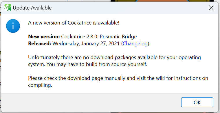 Updater Doesnt Work · Issue 4792 · Cockatrice Cockatrice · Github