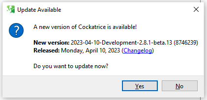 Updater doesn't work · Issue #4792 · Cockatrice/Cockatrice · GitHub