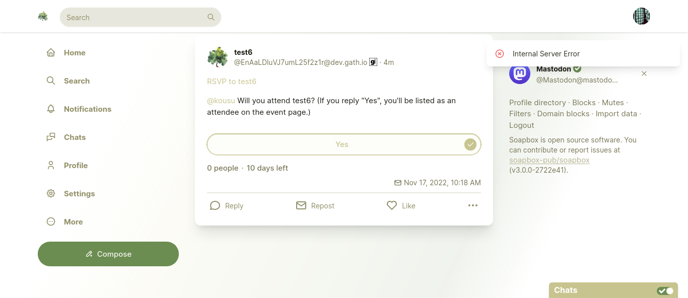 Federation issues with Pleroma · Issue #81 · lowercasename/gathio · GitHub