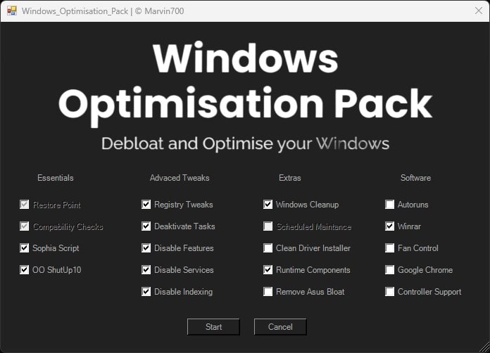 GitHub - Marvin700/Windows_Optimisation_Pack: Debloat & Optimise your ...