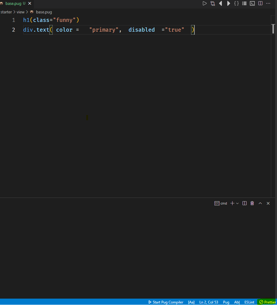 there is not .prettierignore still not enabled by default..everytime ...