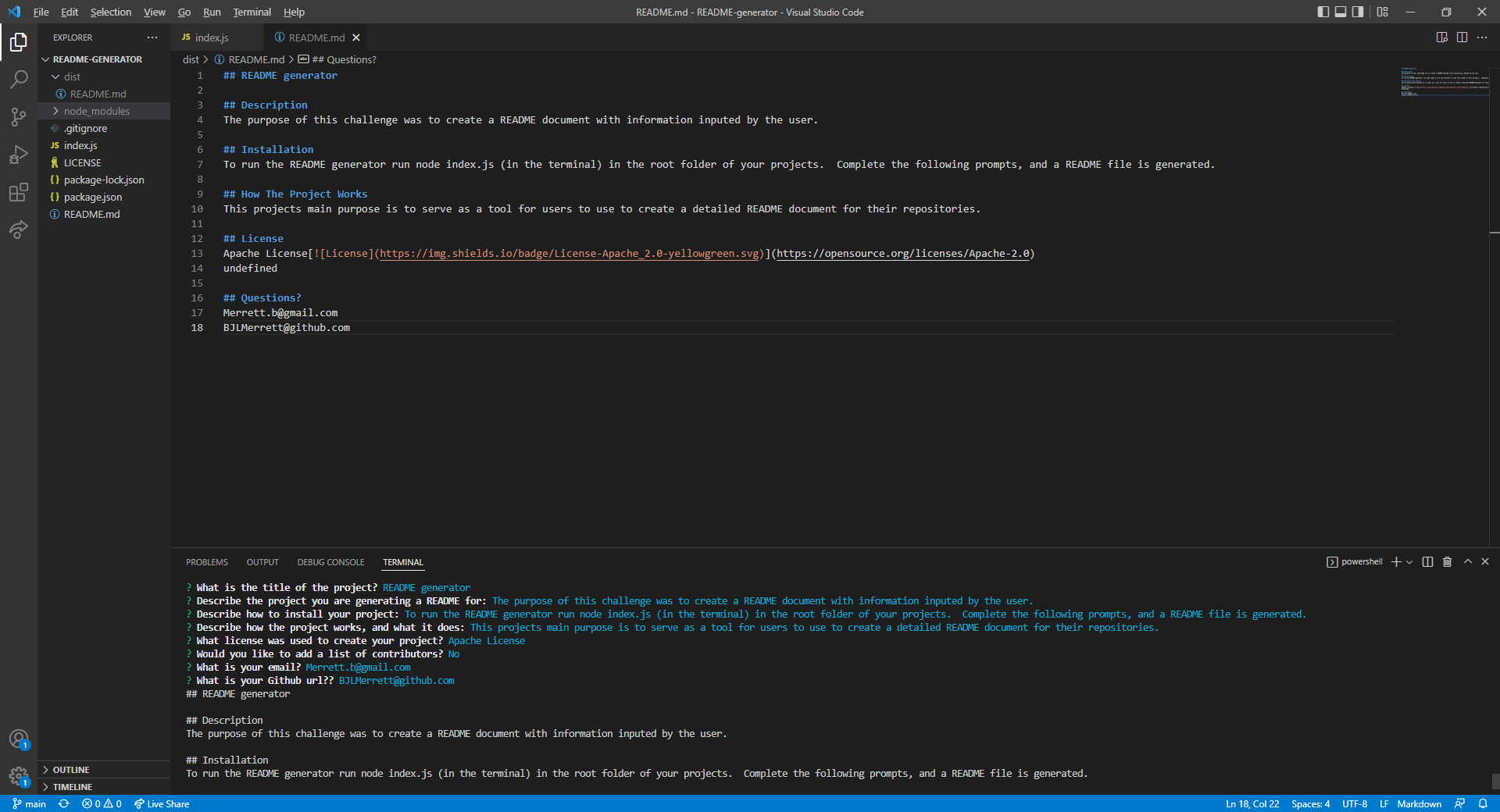 GitHub - BrennanJLM/README-generator