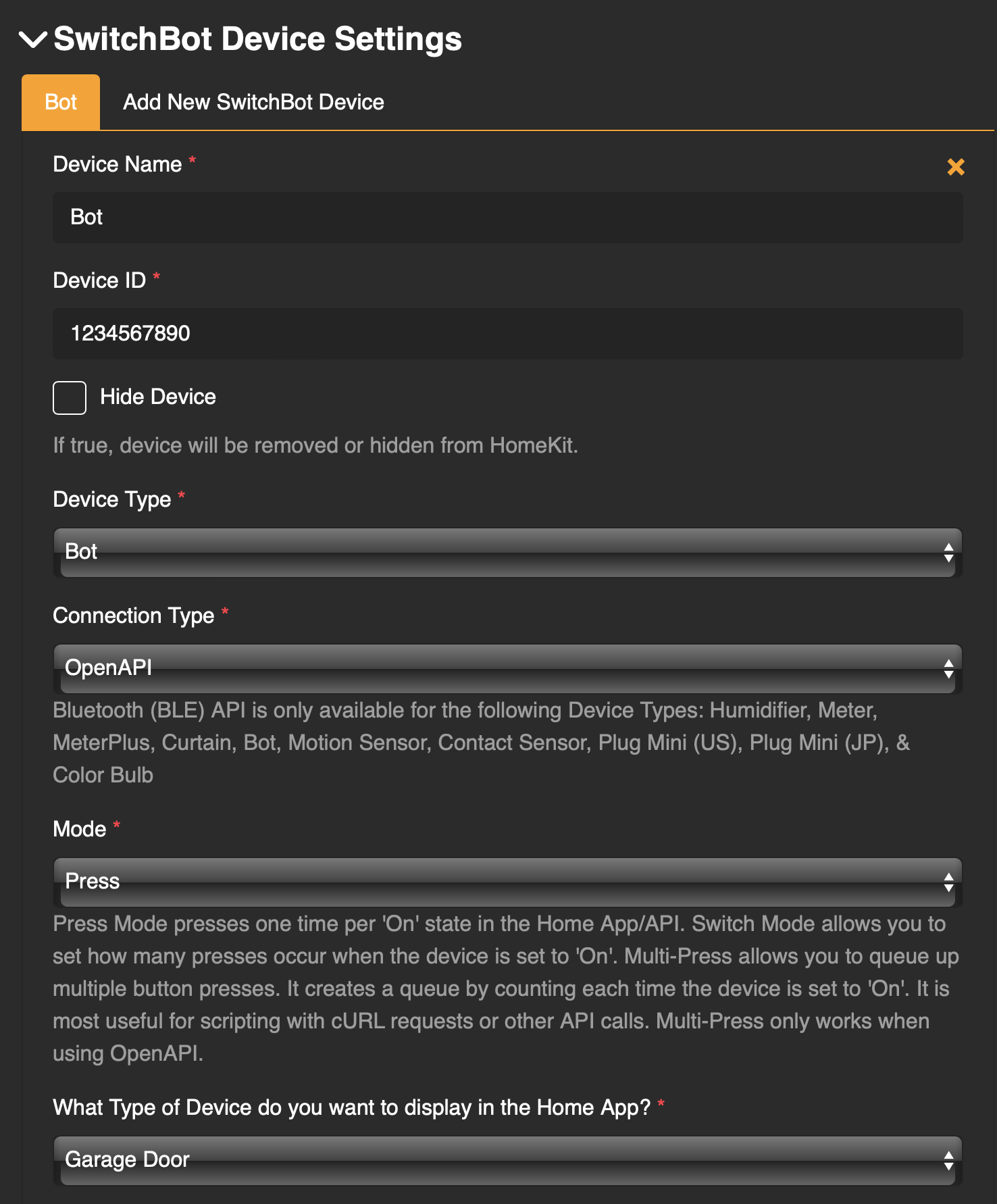 Support Request: Bot type ignored · Issue #825 · OpenWonderLabs/homebridge-switchbot · GitHub