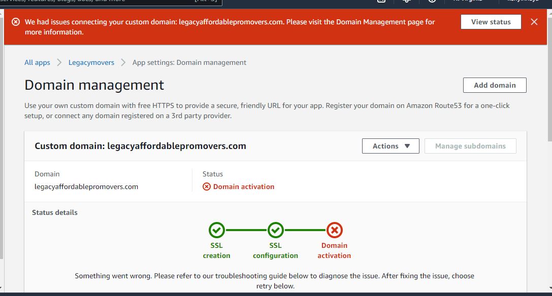 domain activation not completed · Issue #2698 · aws-amplify/amplify ...
