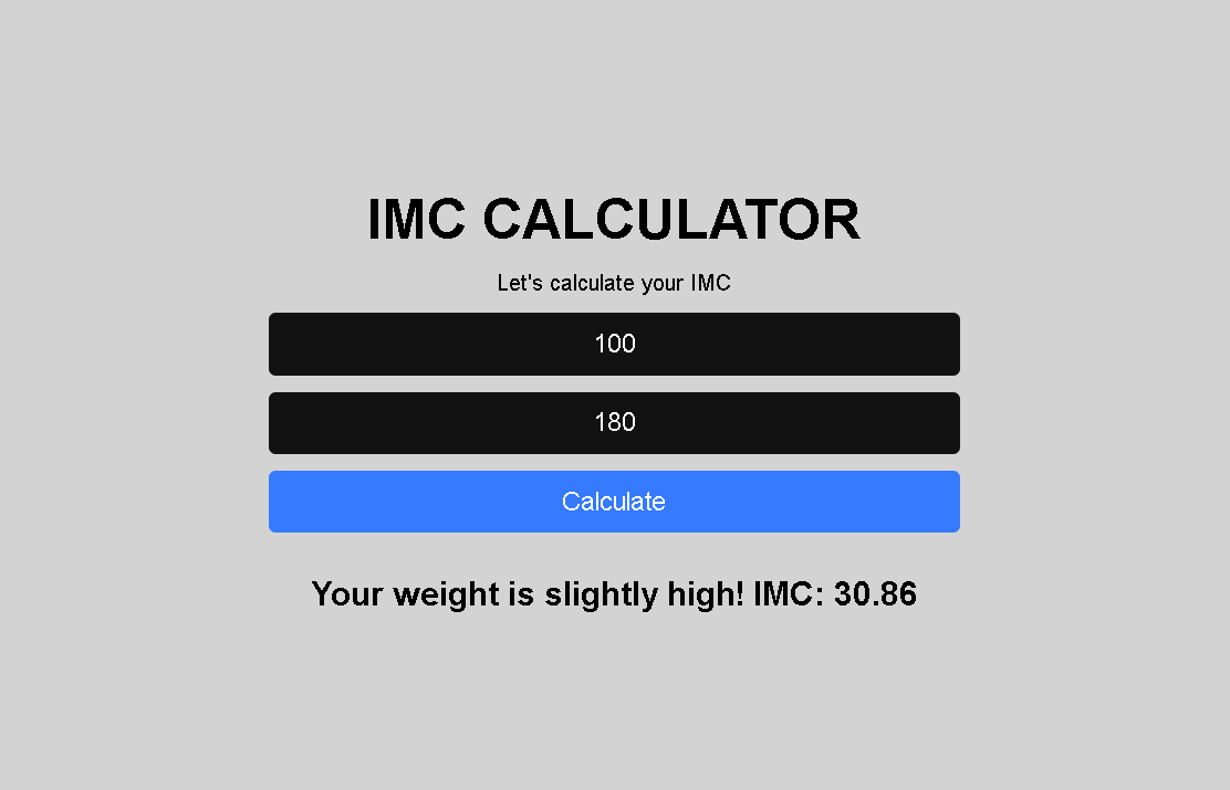 GitHub - gustaavoevangelista/imcCalculator: IMC Calculator using React