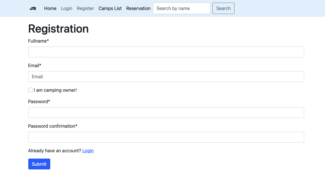 GitHub - WNUMIK/Camp-WebApp: Project in Django with login, register ...