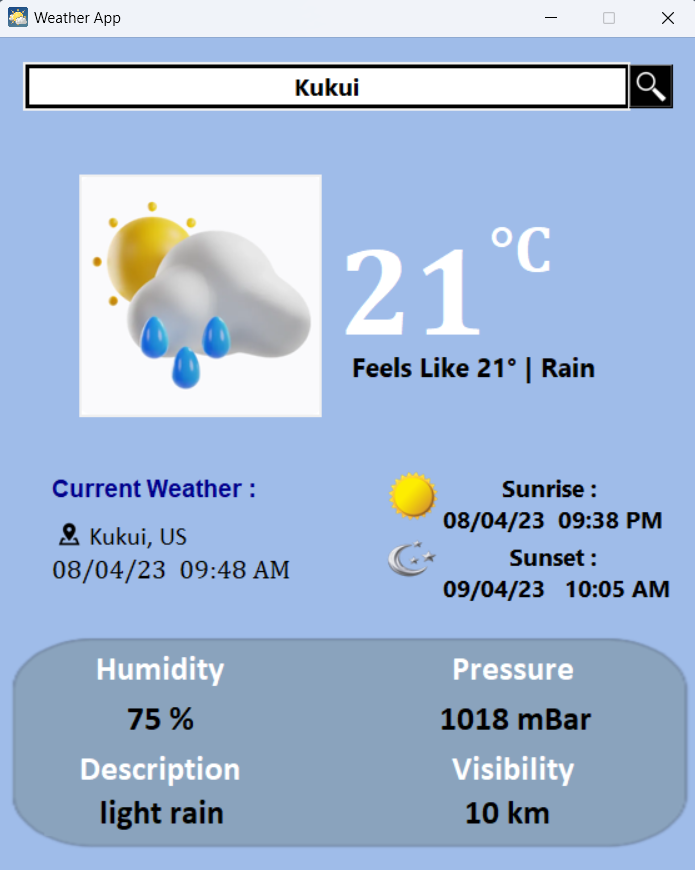 GitHub - DeeptanshuPal/Weather-App: GUI based computer application to accurately check Weather ...