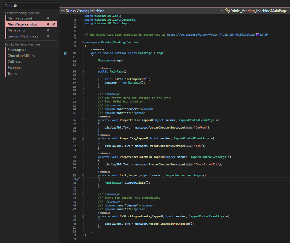 GitHub - nisan137/Drinks-Vending-Machine