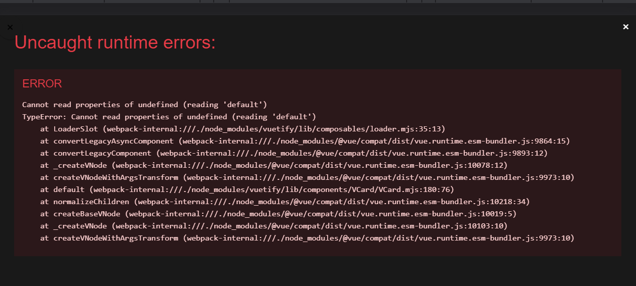 Get Error Only When Use V Card Component · Vuetifyjs Vuetify · Discussion 17620 · Github 3917