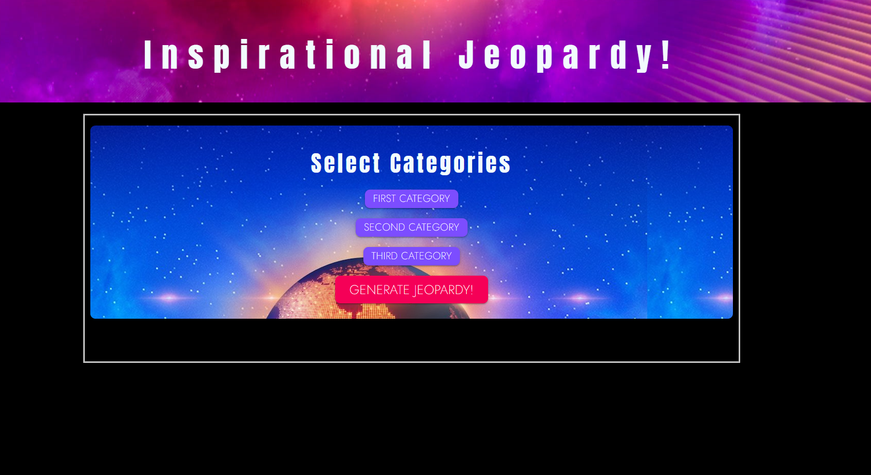 GitHub - lola-violet/inspirational-jeopardy: A group project using a combination of server-side ...