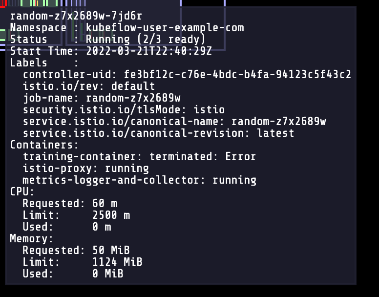 AWS EKS Kubeflow Katib Examples stuck in running (2/3 Ready) · Issue ...