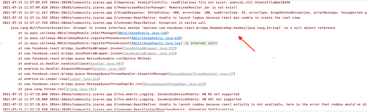 Android Native Calling Ui Onanswer Calling Js Function After Bridge