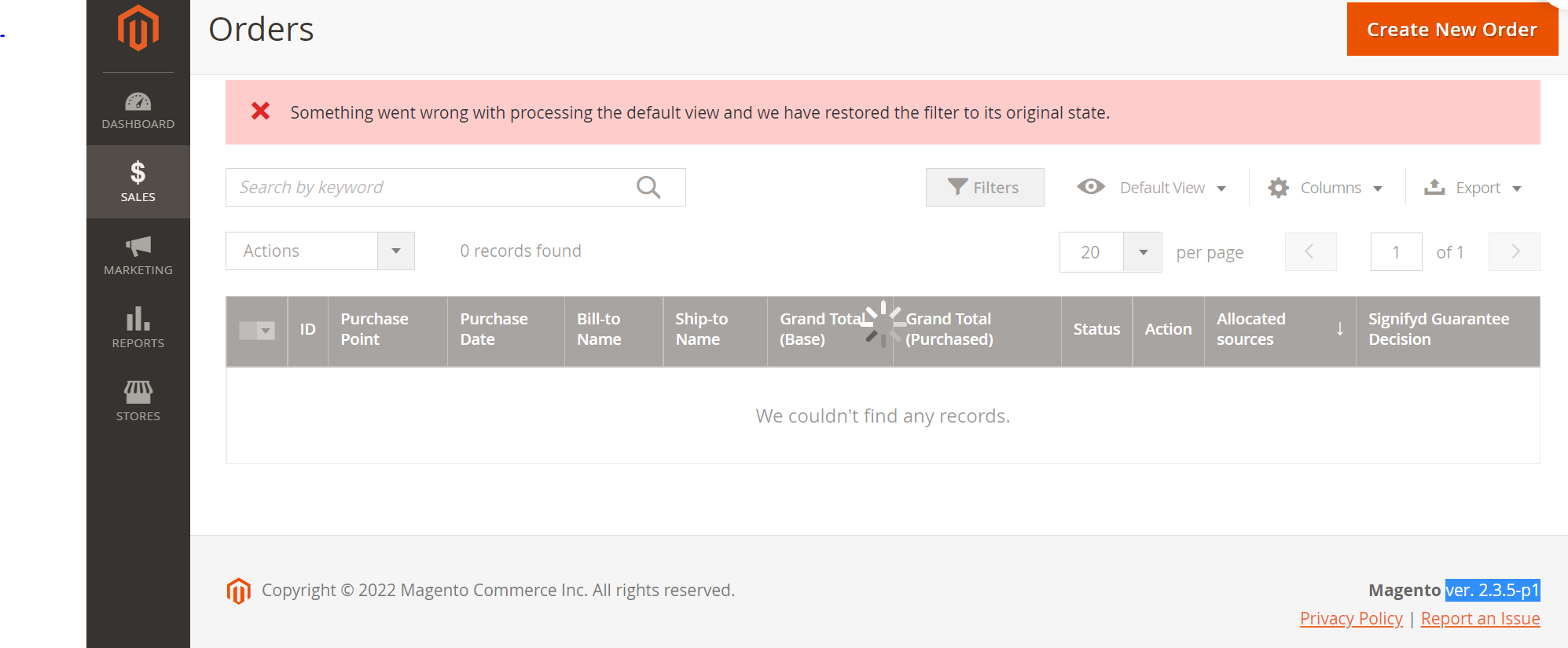 Orders tab of Magento is not working · Issue #35044 · magento/magento2 · GitHub