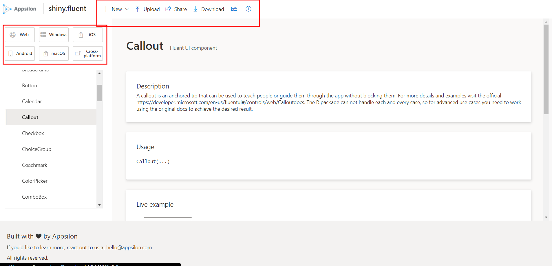 Part of the UI doesn't have any functionality · Issue #117 · Appsilon/shiny.fluent · GitHub