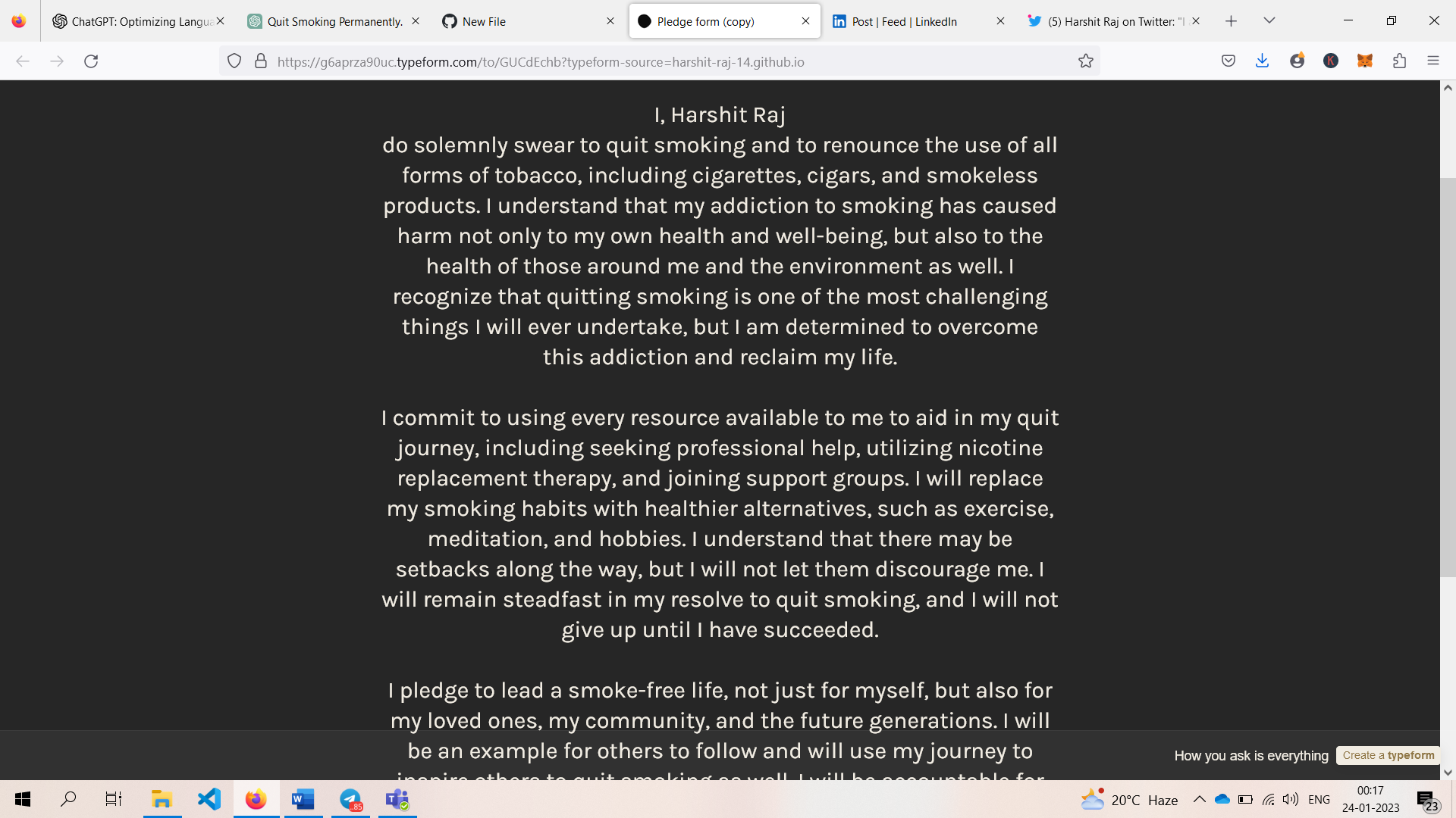 GitHub - Harshit-Raj-14/Quit-For-Good