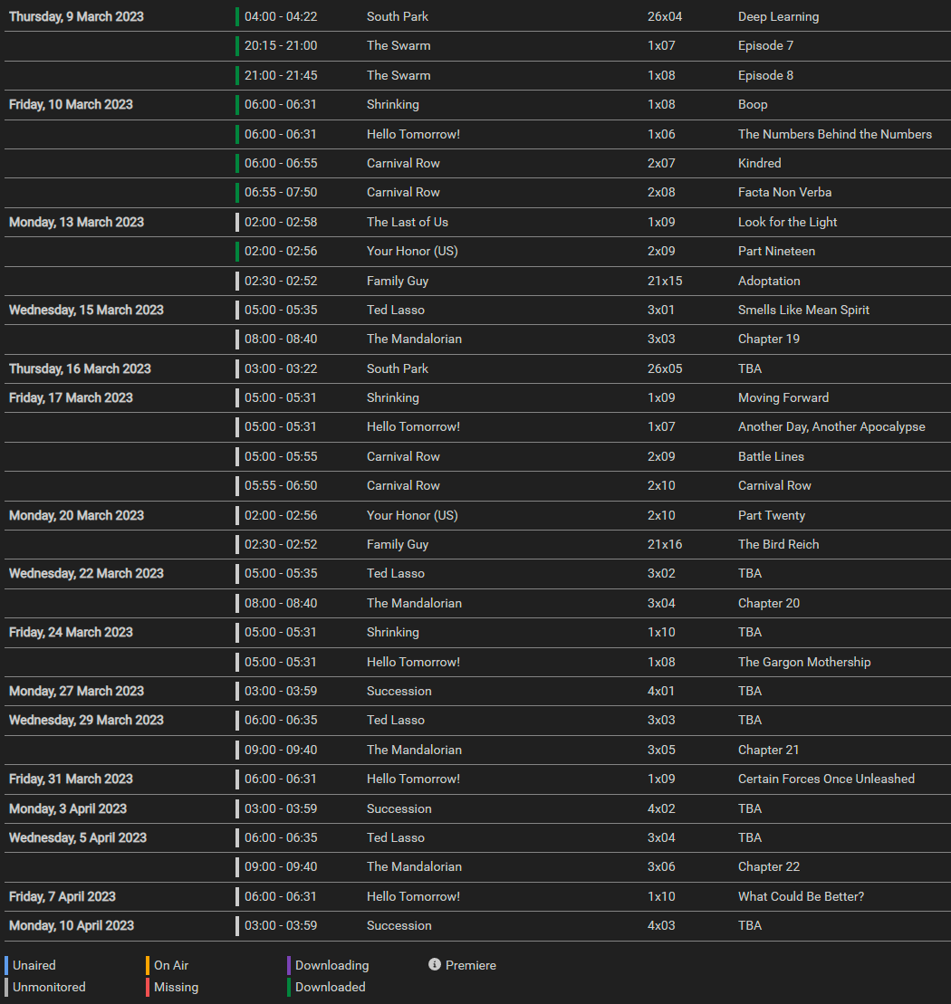 Calendar Agenda view has wrong status for unaired episodes · Issue ...