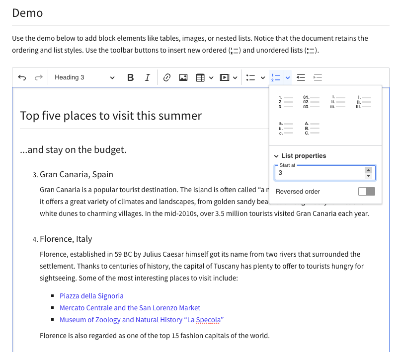 Document List Numbered List properties not working · Issue #13898 · ckeditor/ckeditor5 · GitHub