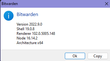 Since BW Windows 2022.9.0 update, Windows Hello prompt to log in BW Chrome extension is showing ...