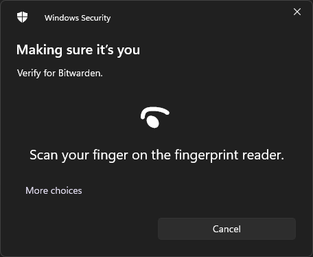 Since BW Windows 2022.9.0 update, Windows Hello prompt to log in BW Chrome extension is showing ...