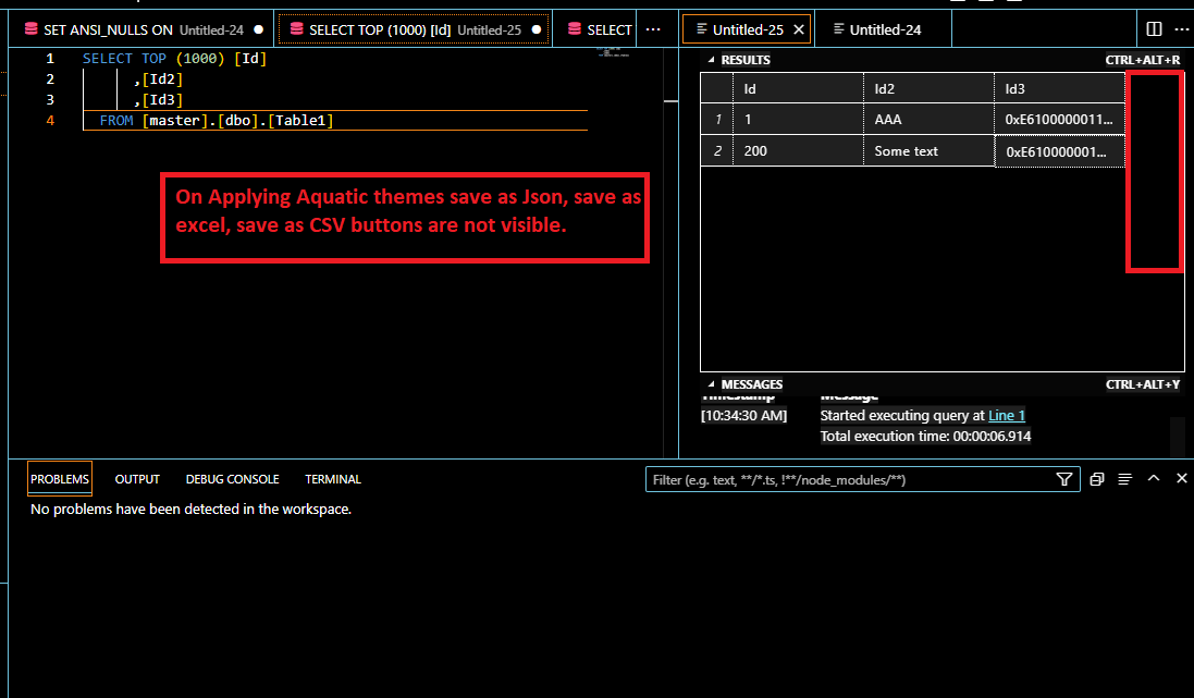 A11ymssql For Vscodemssql Extensionselect Top 1000 Results Windowhighcontrast On Applying 