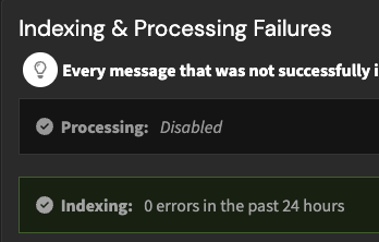 Indexing & Processing Failures Displayed Statuses Inconsistent with System Configuration ...