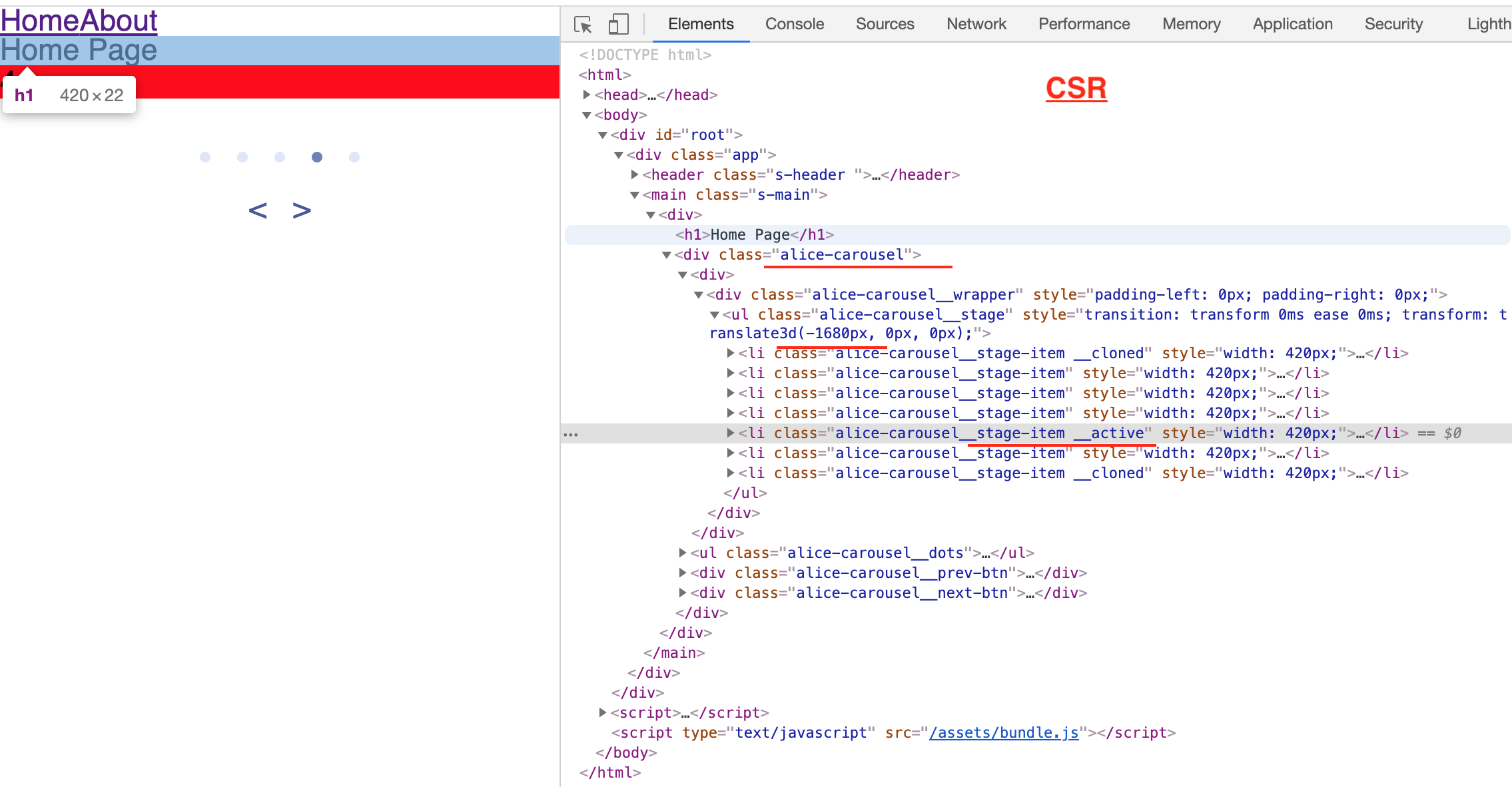 Last slide rendered during SSR with `infinite` mode · Issue #167 · maxmarinich/react-alice ...