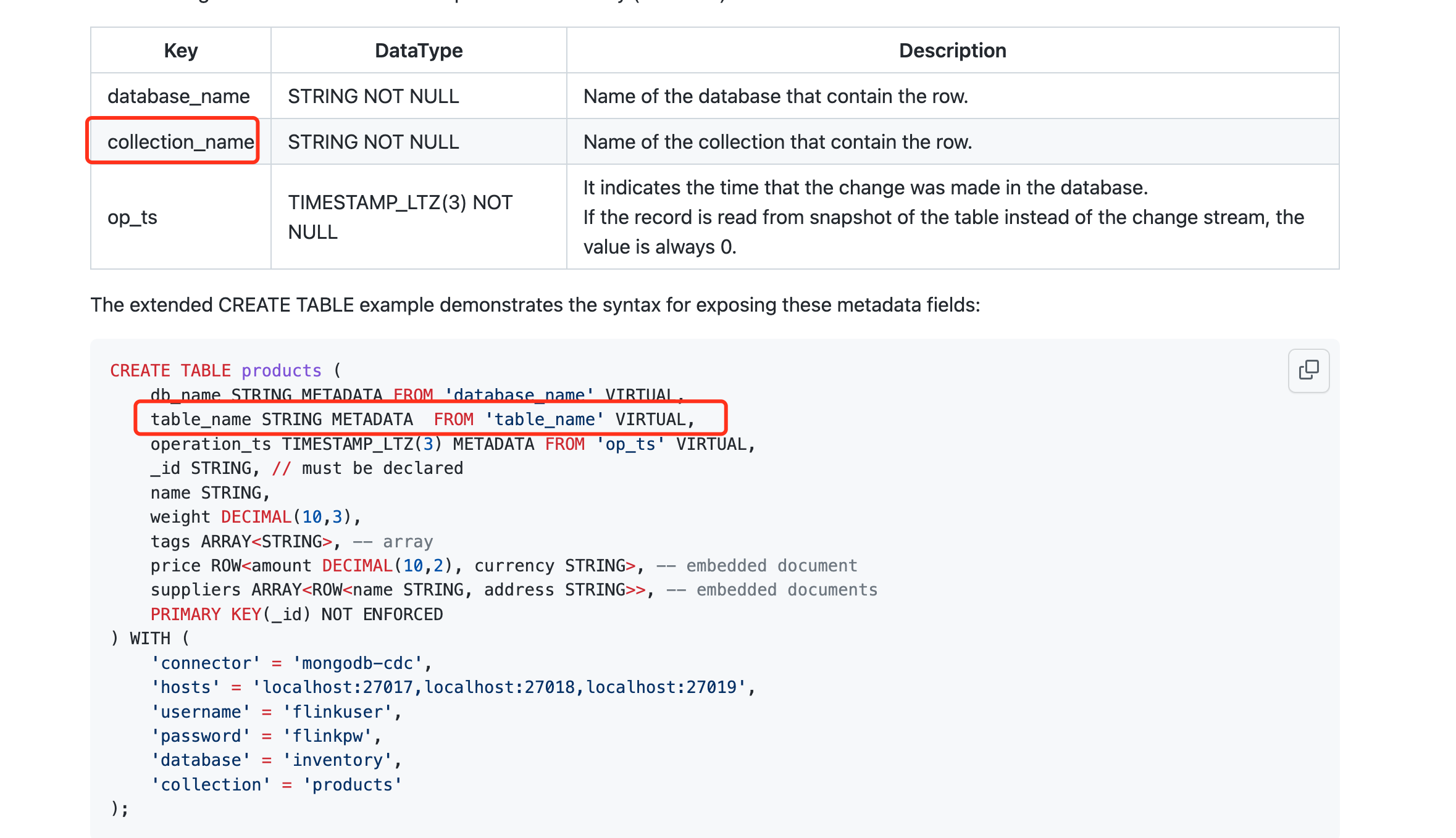 [Doc] MongoDB doc user example error · Issue #1286 · apache/flink-cdc · GitHub