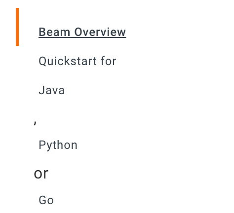 [Bug]: Get Started right nav rendering incorrectly · Issue #23542 · apache/beam · GitHub