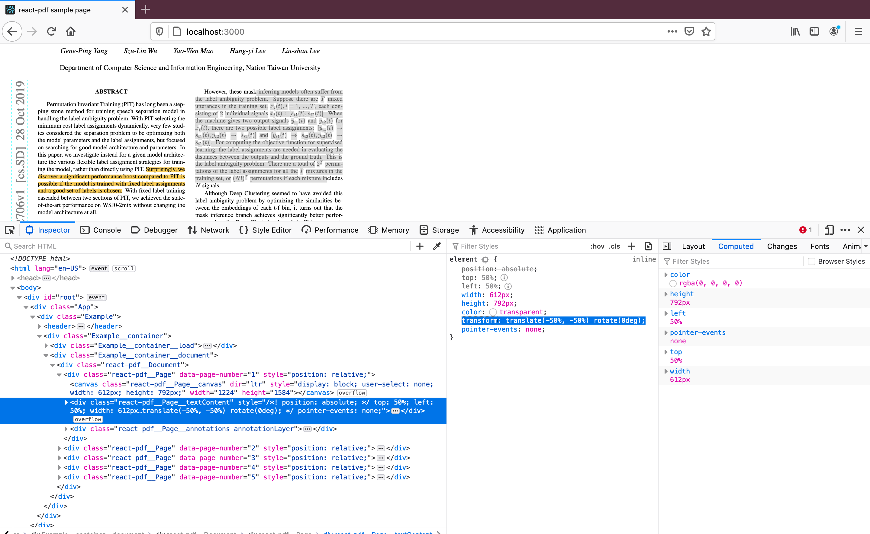 Positioning of text layer inconsistent with canvas on given sample · Issue #738 · wojtekmaj ...