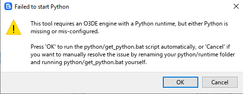 Get python script error occurs when running o3de · Issue #8145 · o3de ...