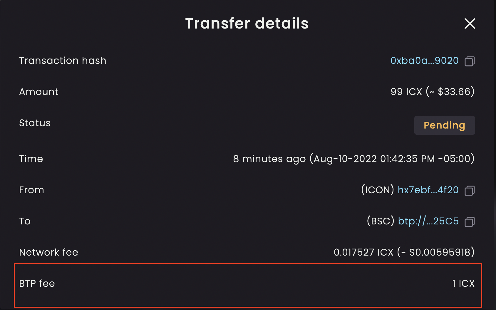 BTP Fee Estimate not populating · Issue #677 · icon-project/Nexus · GitHub