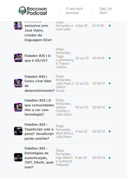 GitHub - gustavovaznet/app-raccoon: Raccoon Podcast