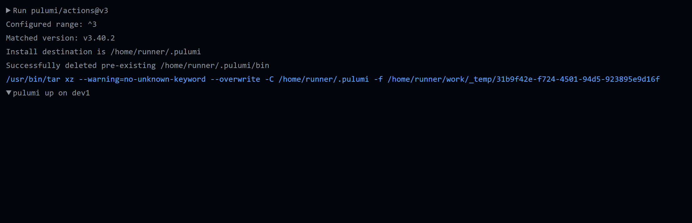 pulumi output are not display during pulumi up · Issue #731 · pulumi/actions · GitHub