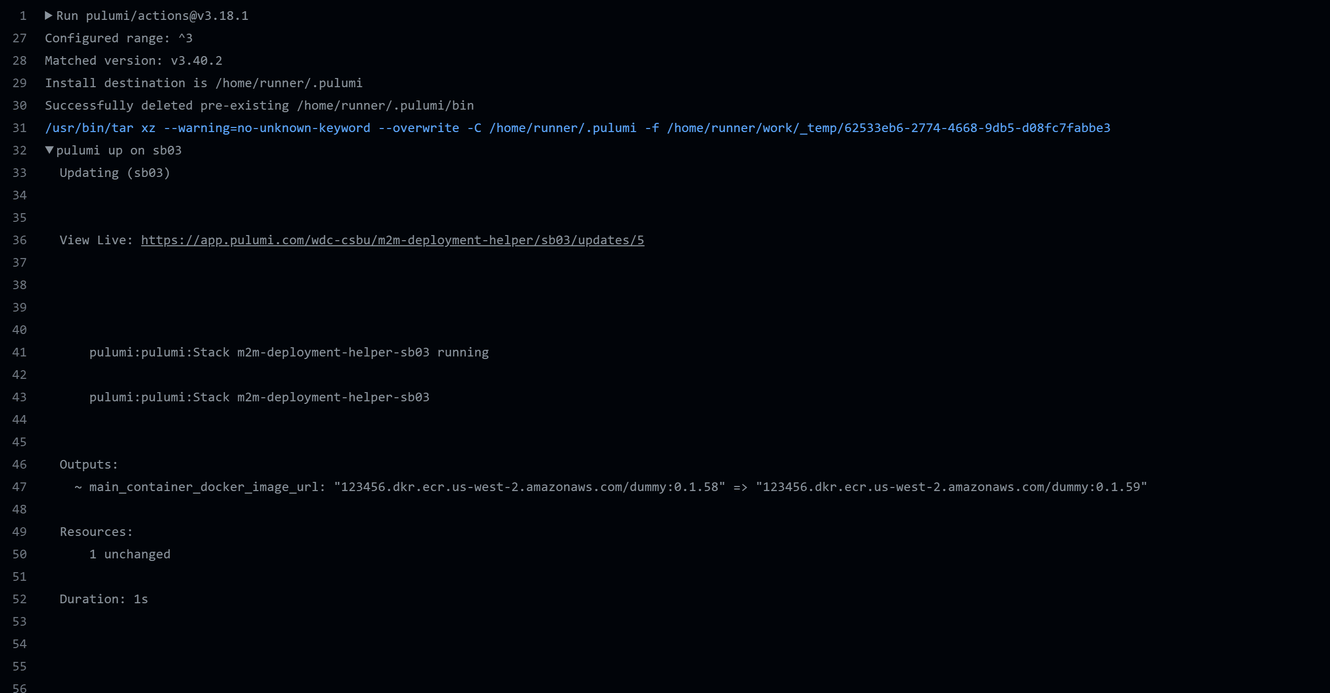 pulumi output are not display during pulumi up · Issue #731 · pulumi/actions · GitHub