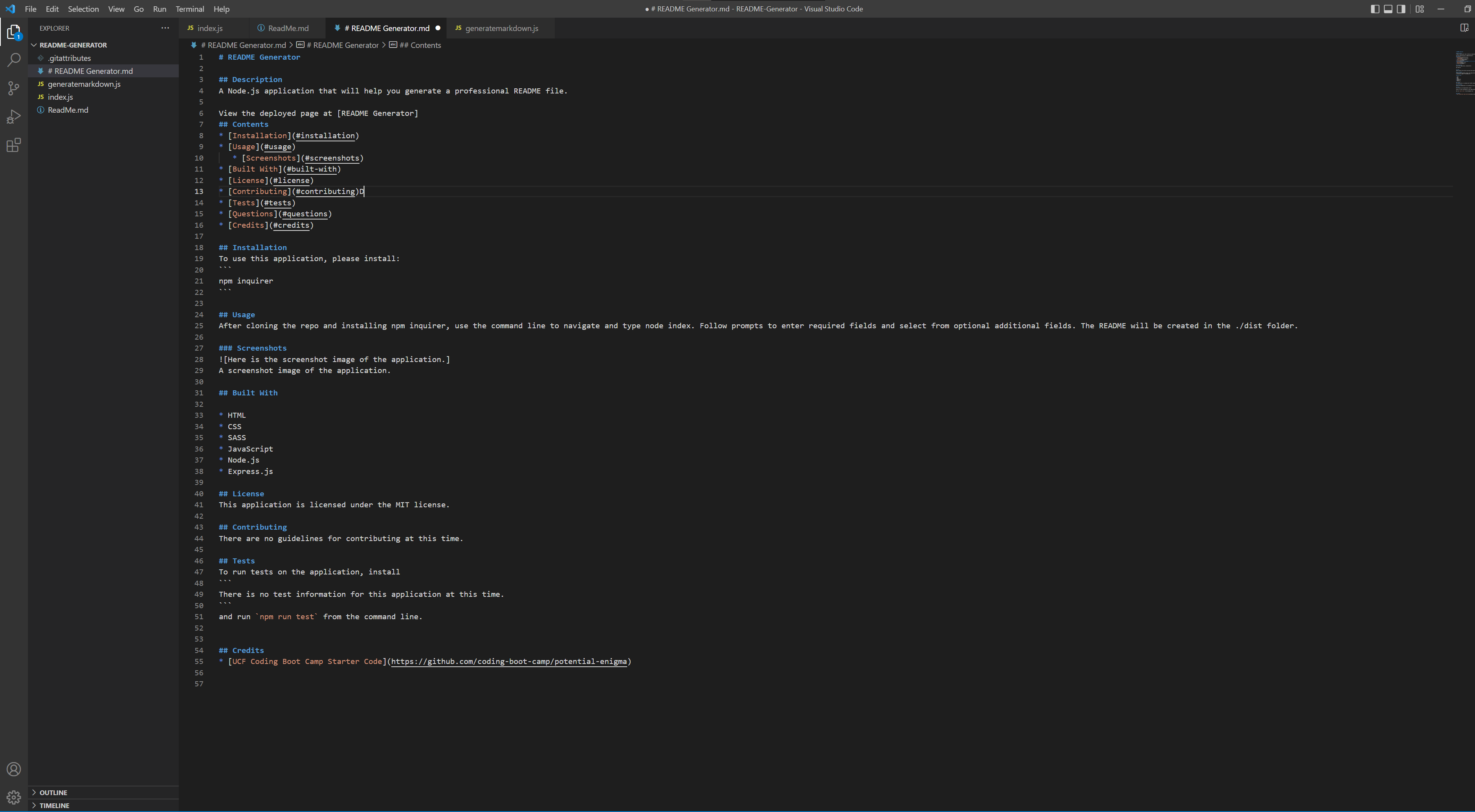 GitHub - dakotastraub/Professional-README-Generator