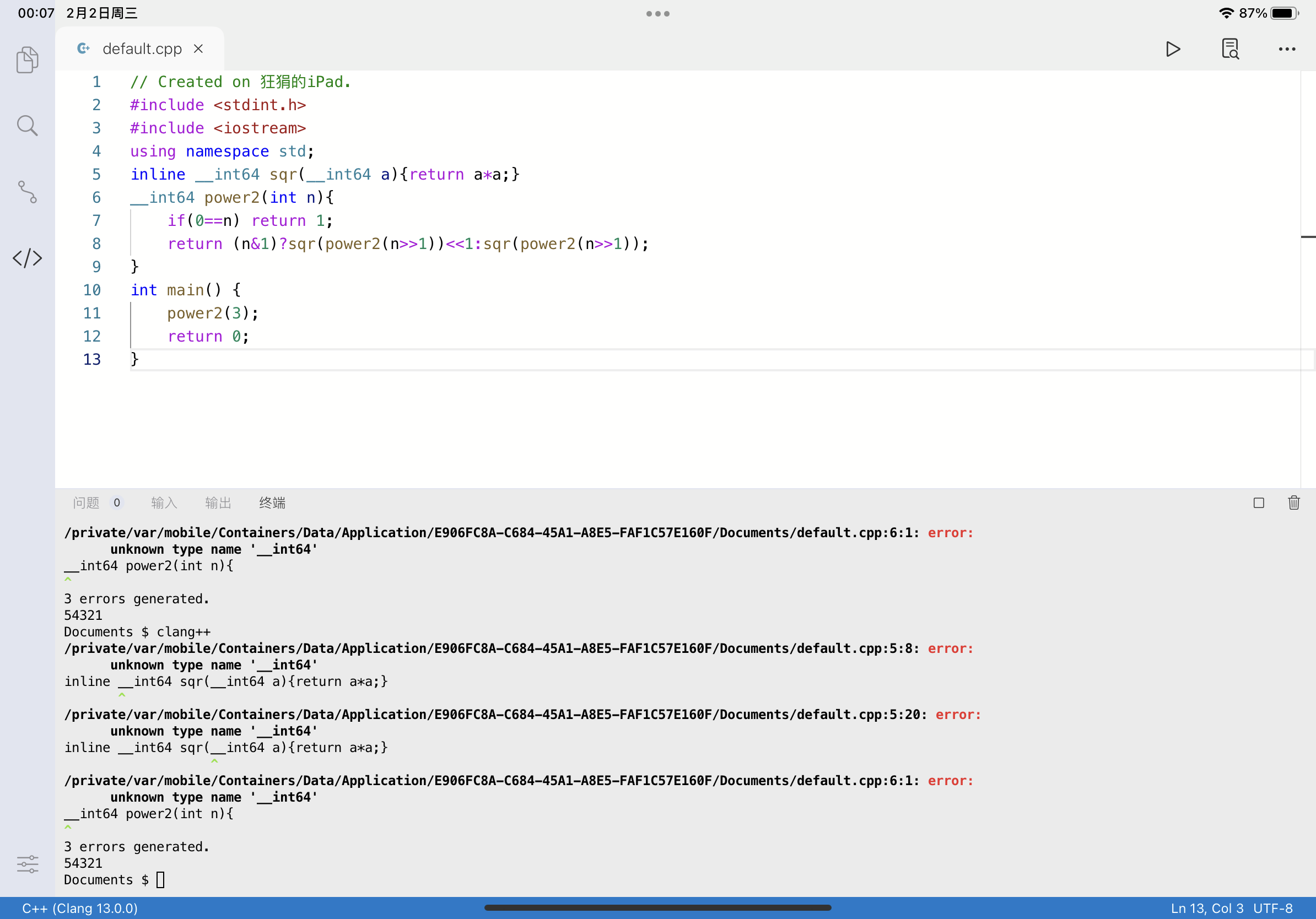 solve the “__int64” error · Issue #345 · thebaselab/codeapp · GitHub