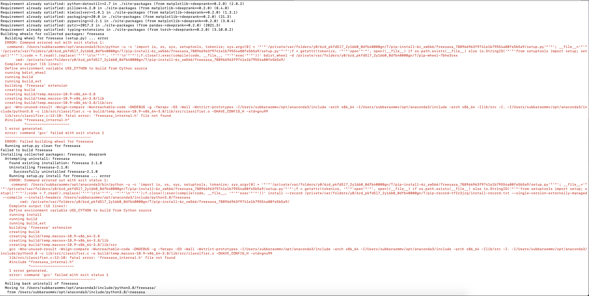 Error during installation: failed building wheel for freesasa and mpi4py · Issue #246 · DeepRank ...