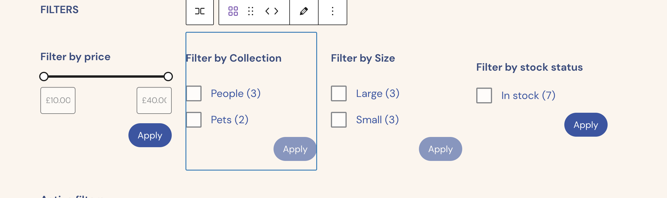 Filter Block Buttons appearing differently in the editor vs the front end · Issue #42591 ...