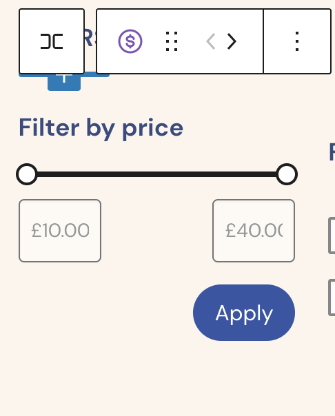 Filter by Price Inputs display differently in the editor vs front end ...
