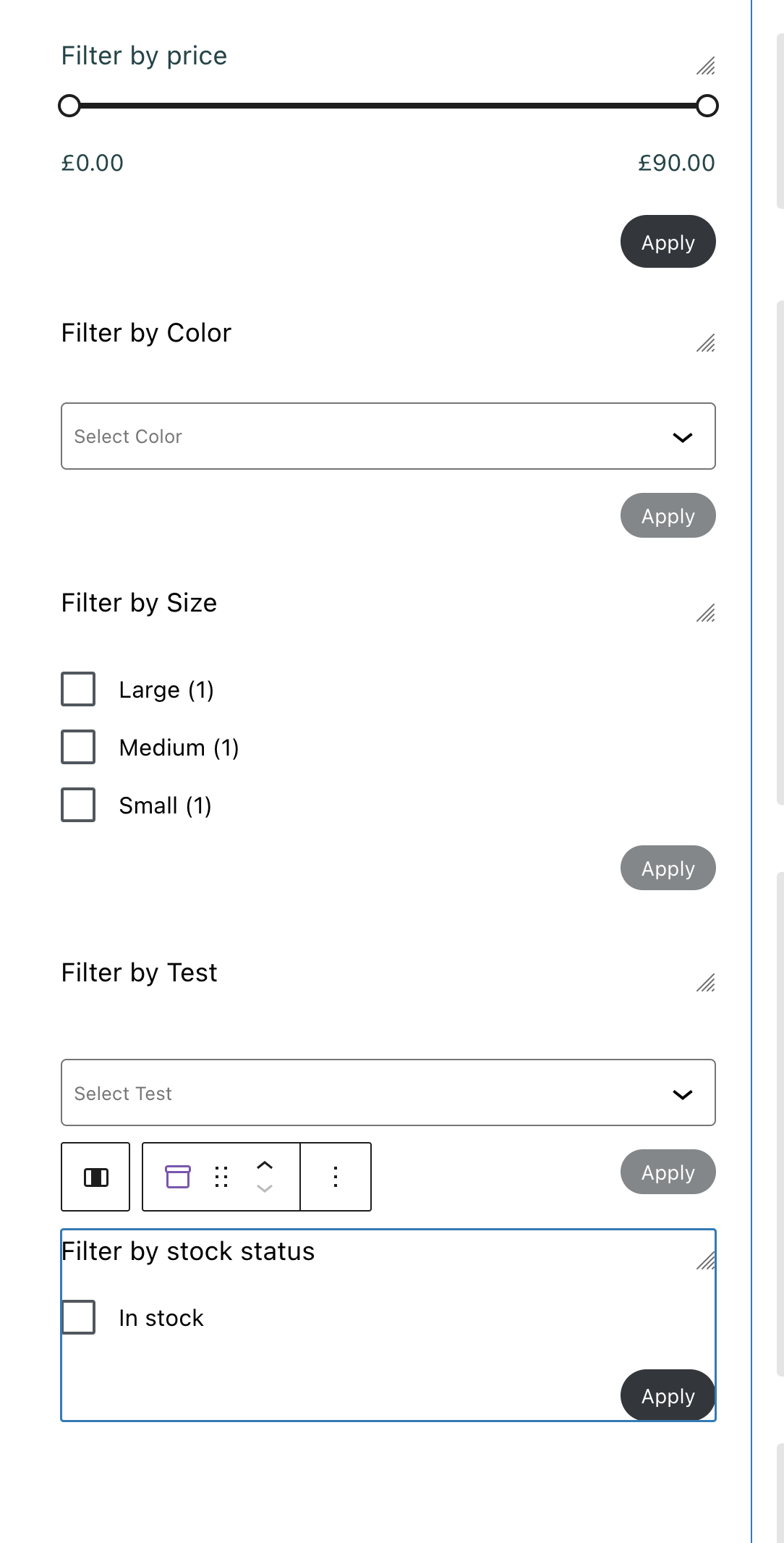 Filter Block Buttons appearing differently in the editor vs the front end · Issue #42591 ...