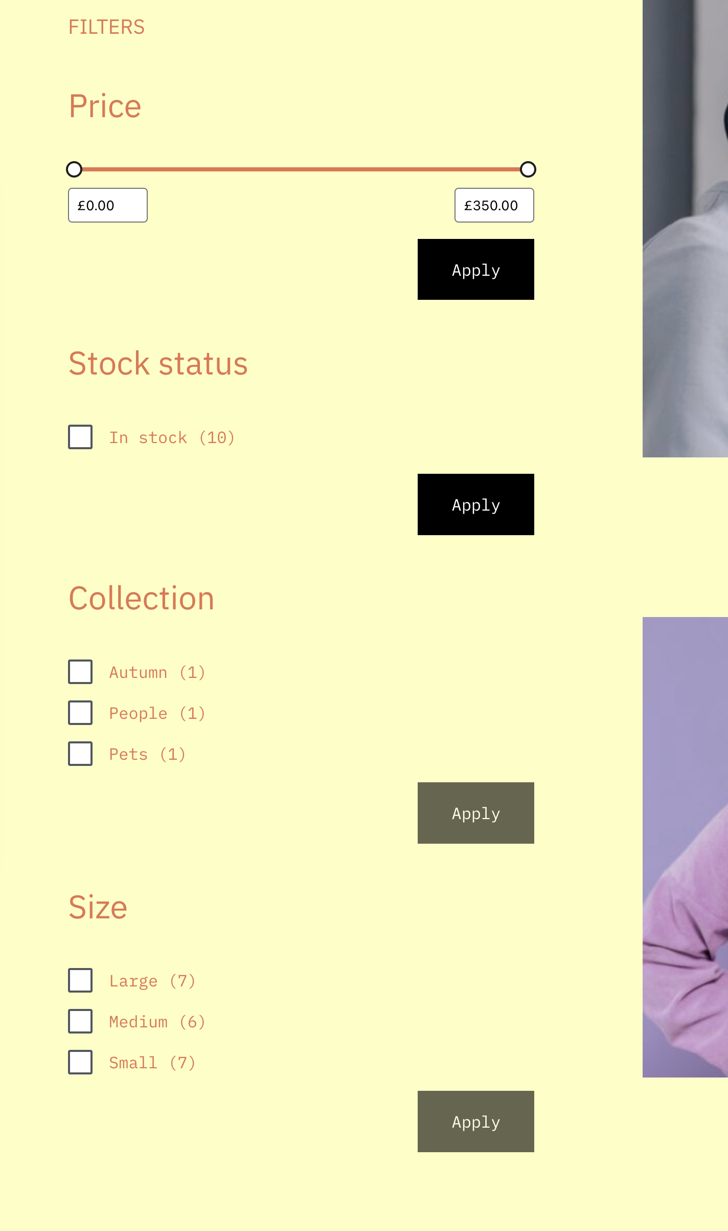 Filter Block Buttons appearing differently in the editor vs the front end · Issue #42591 ...