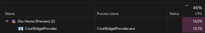 High CPU usage by Dev Home (CoreWidgetProvider.exe) · Issue #819 · microsoft/devhome · GitHub