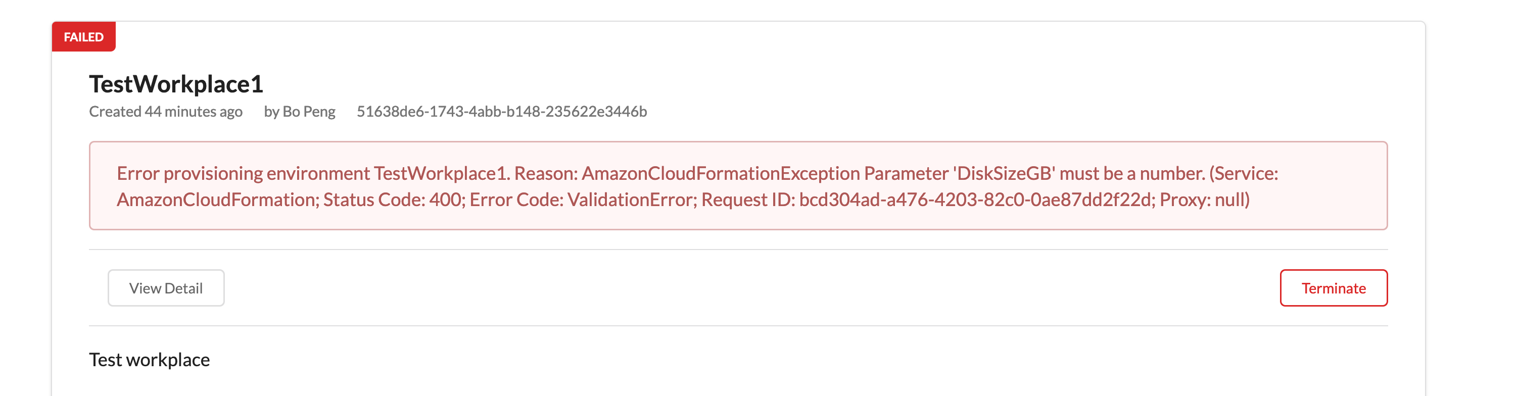 [Feature Request] Invalid diskSizeGB not detected until workplace is being created · Issue #1105 ...